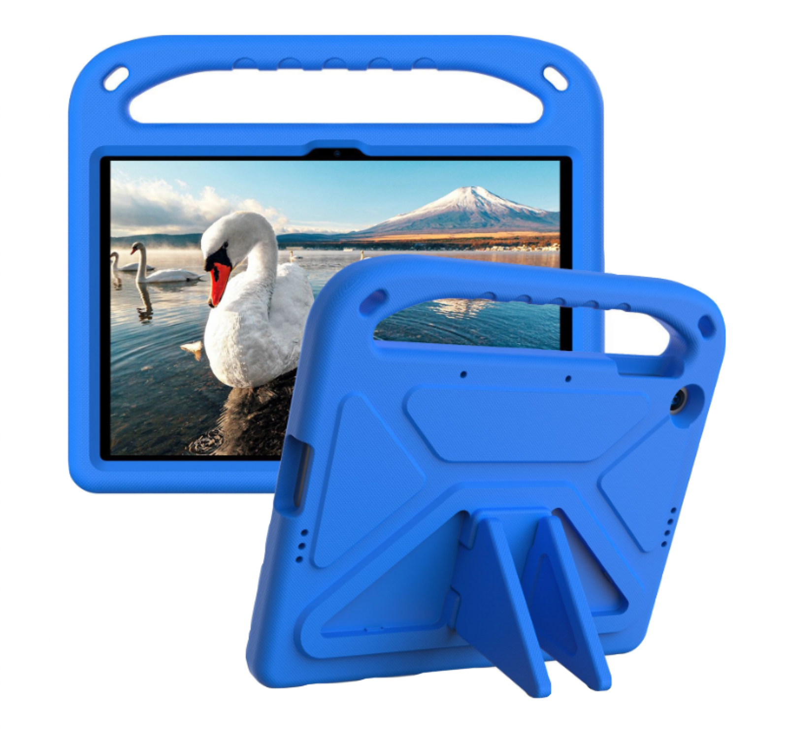 Противоударный чехол-бампер MyPads для Huawei MatePad T 10s LTE / WiFi 2020 с ручкой и подставкой, голубой