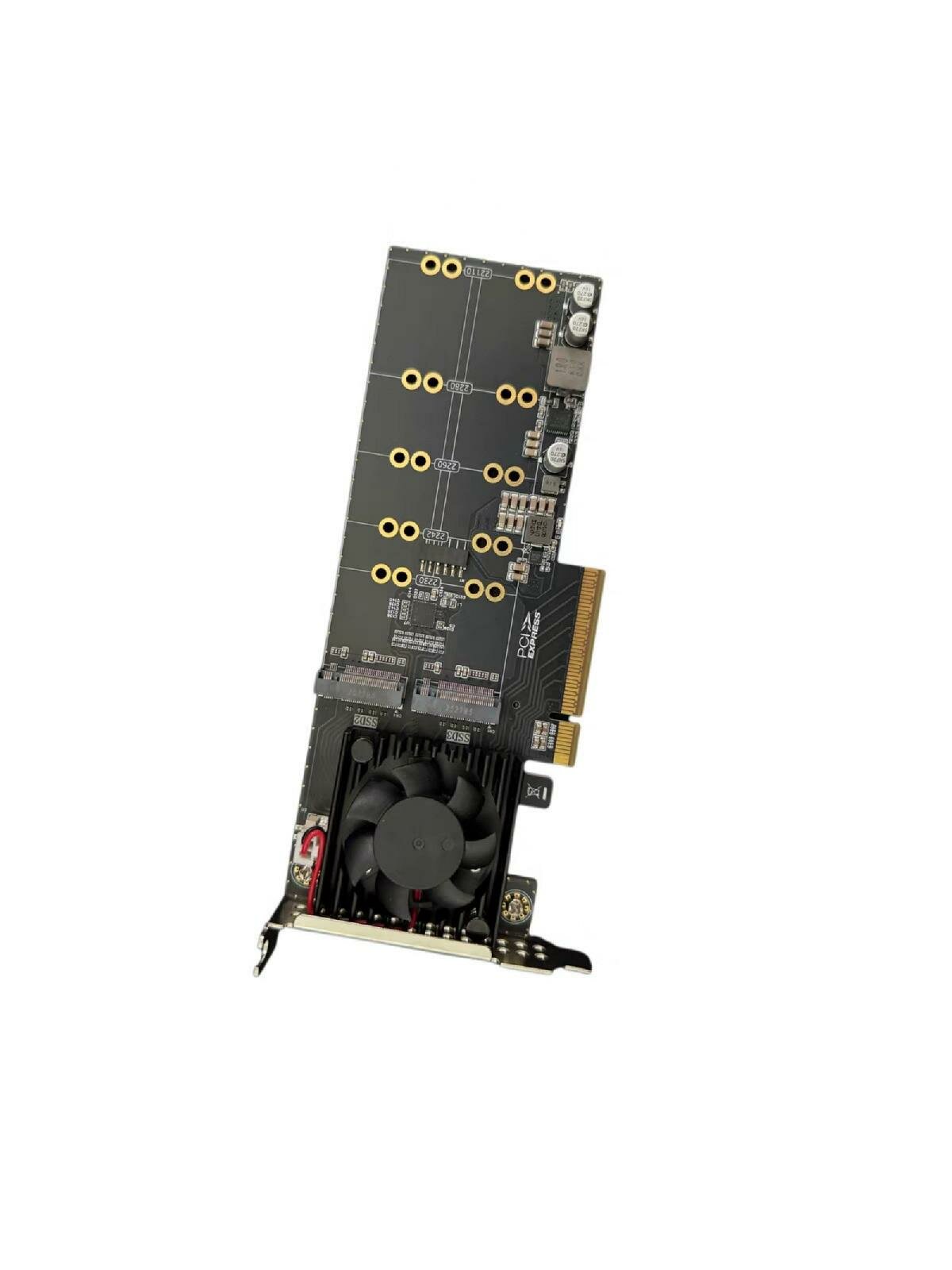 Шумоглушители Алюминиевый радиатор PCIe4.0 Карта памяти NVMe с 12 слотами для серверных стоек