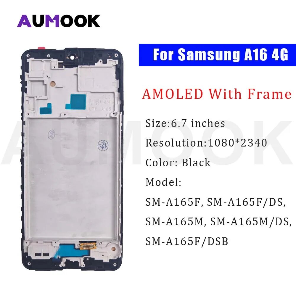 AMOLED дисплей для Samsung Galaxy A16 4G (6.7", 1080*2340, черный, SM-A165F/M