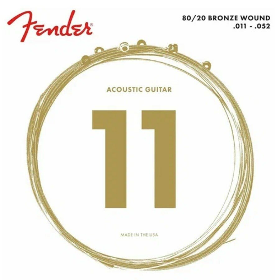Стальные струны FENDER STRINGS ACOUSTIC 70CL 80/20 11-52