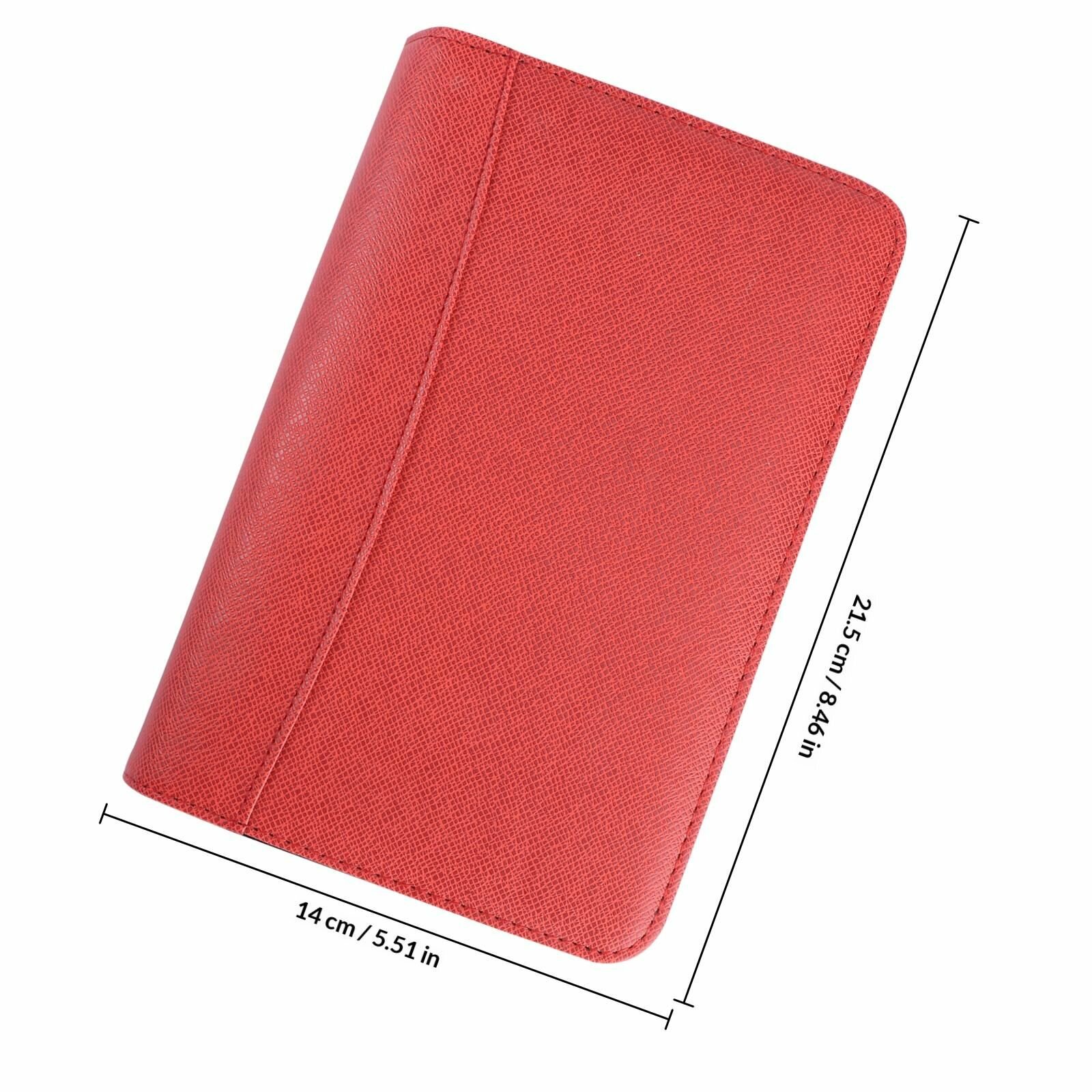 Красный кольцевой блокнот а6 с калькулятором, искусственной кожей и молнией для офиса