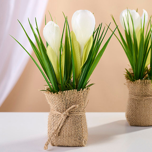 Искусственный цветок в горшке Крокус 19 см, Boltze, 2058373-1