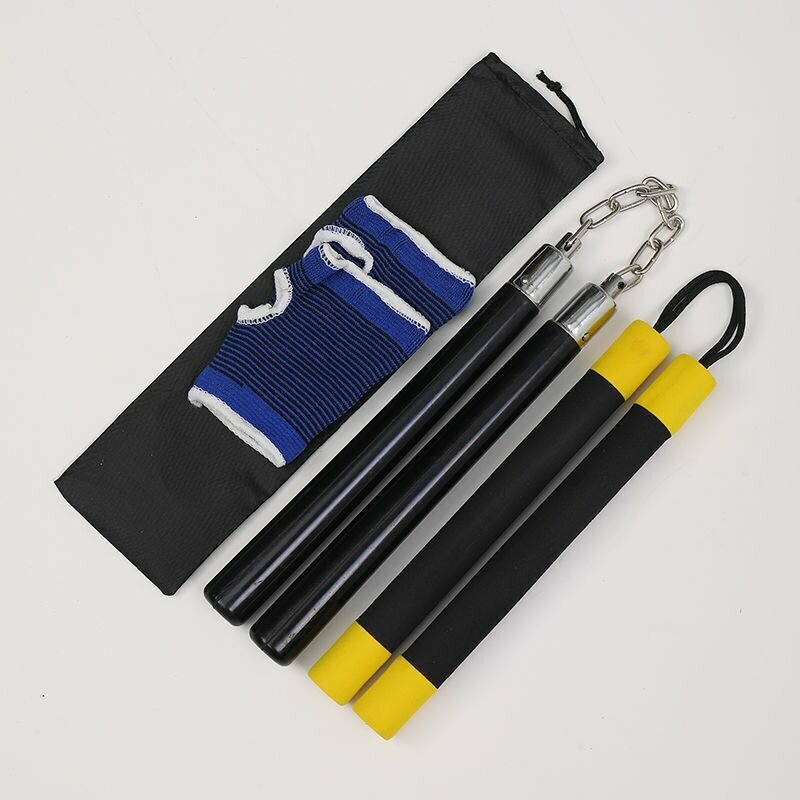 Твердые резиновые двухсекционные нунчаки Брюса Ли, практичные двухсекционные нунчаки, тренировочные двухсекционные нунчаки, нунчаки из нержавеющей стали