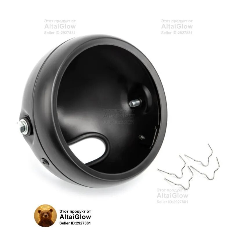 Матовая черная светодиодная фара 5.75 дюйма для мотоцикла, Черный