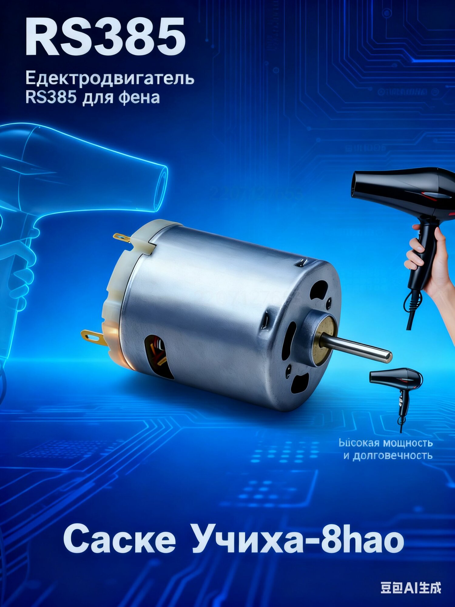 RS-385SA микро круглый двигатель DC 12-36V 8000-20000rpm высокоскоростная угольная щетка электродвигатель DIY тепловая пушка фен игрушка