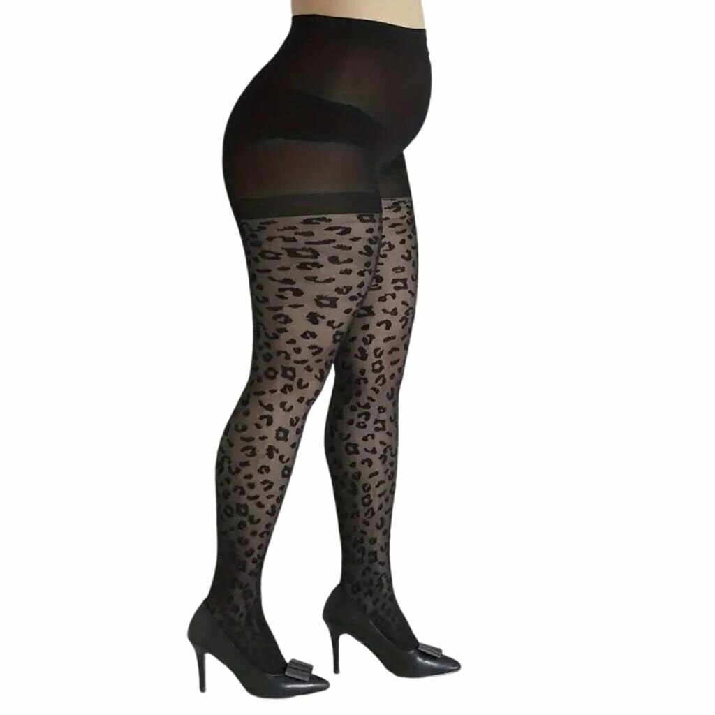 Чулки с леопардовым принтом большого размера