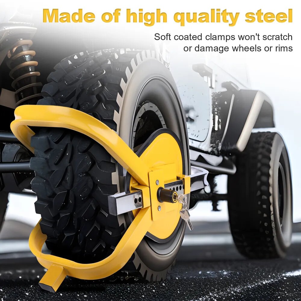 Устройство противоугонное для колес автомобиля из высококачественной стали с ключом