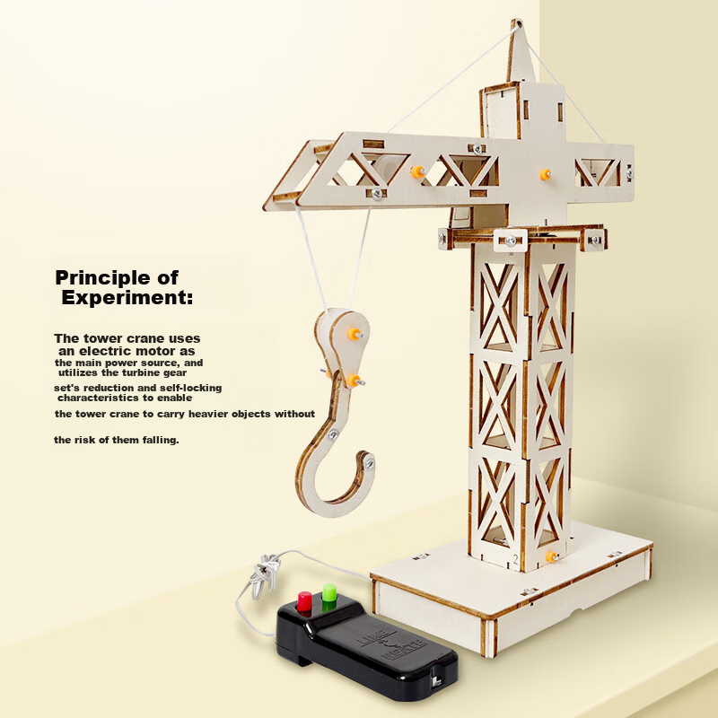 Набор для экспериментов по STEAM-науке Dayanxiaowa с башенным краном, деревянная игрушка для сборки, подходит детям