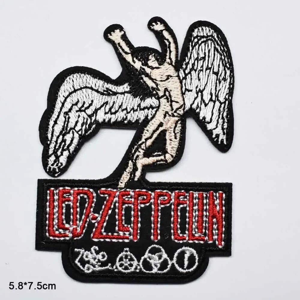 Вышитая заплатка Led Zeppelin, 5.8*7.5cm, Цвет: tianshi hong(V10-5