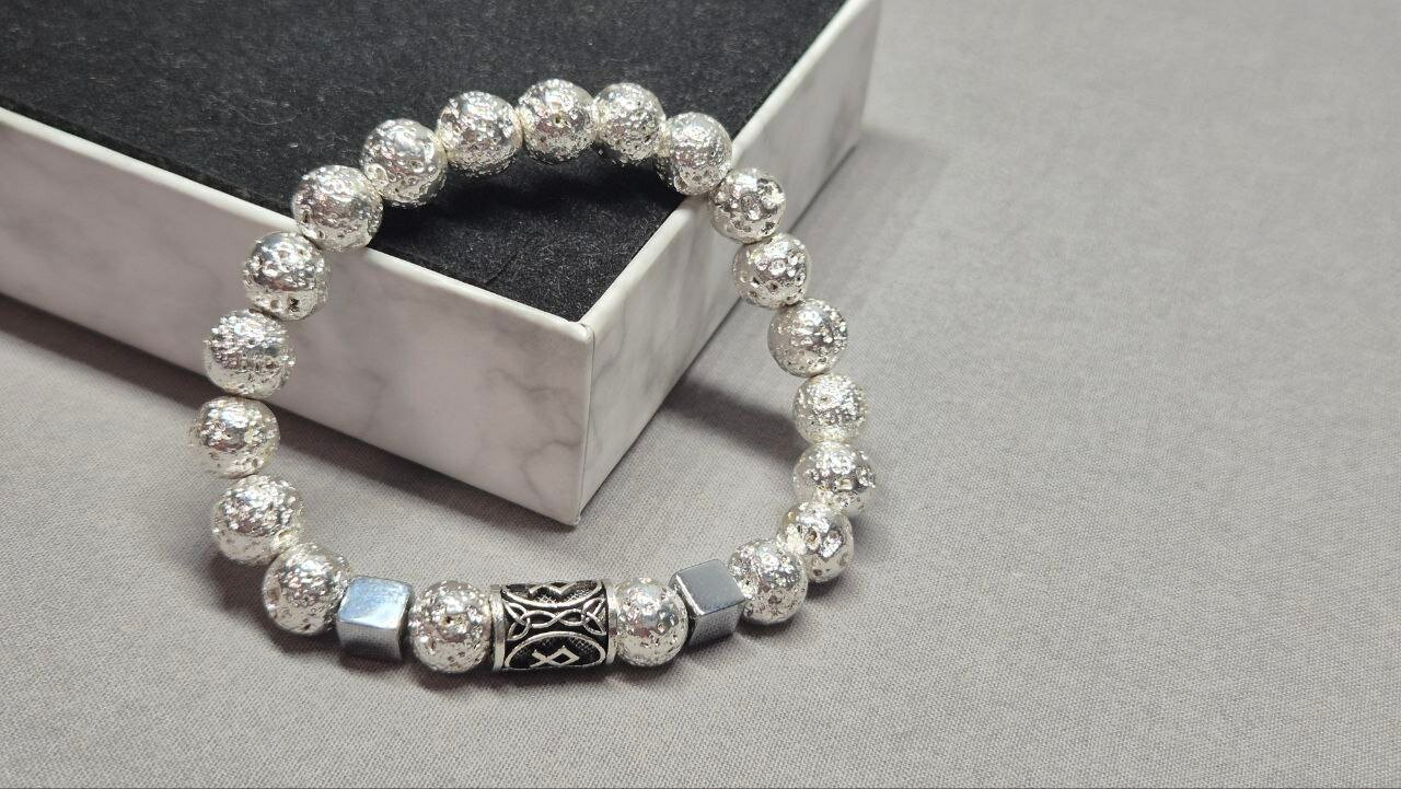 Славянский оберег, эластичный браслет, гематит