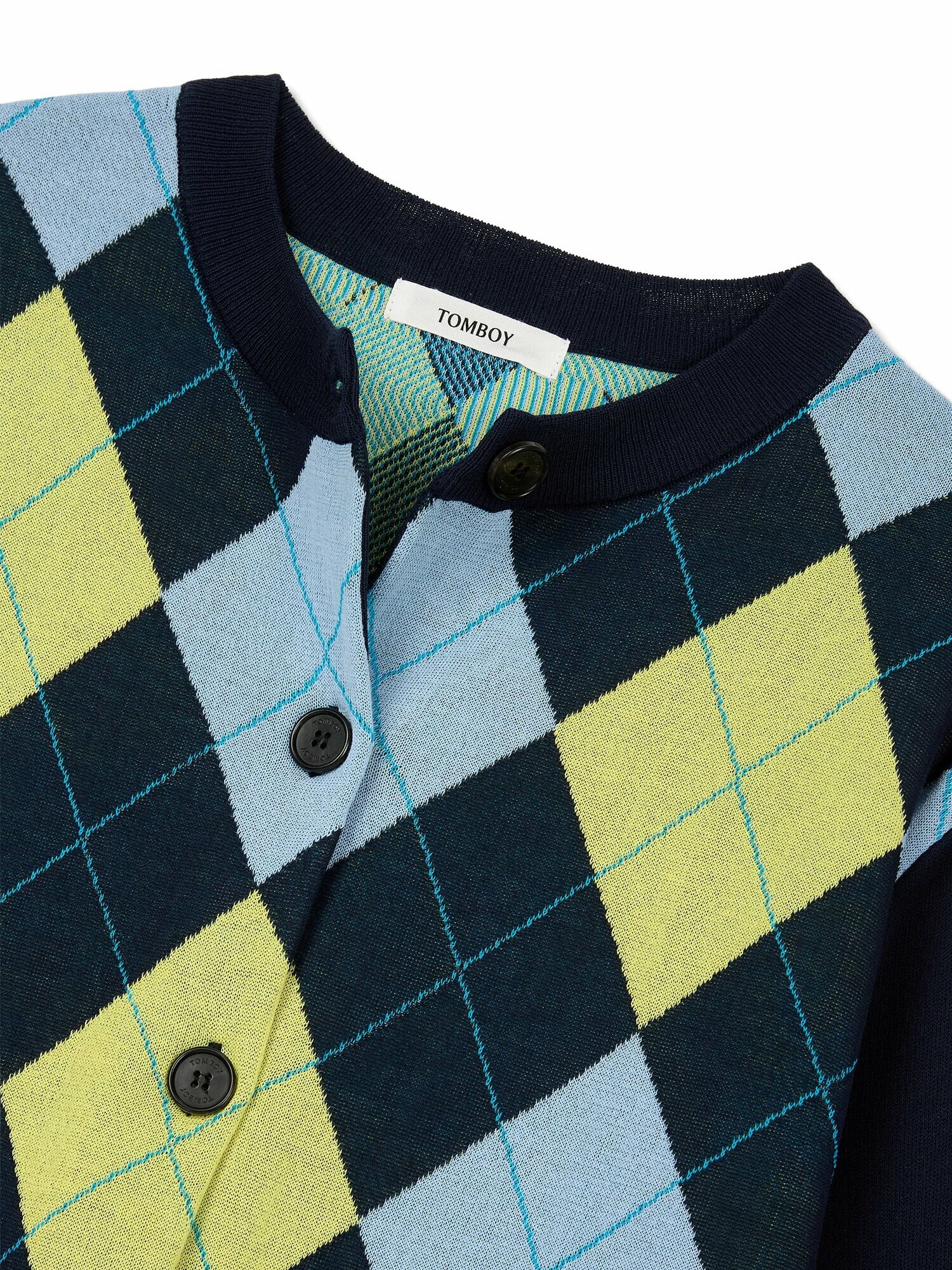 Кардиган STUDIO TOMBOY Argyle cardigan, размер OneSize, синий — фото 1