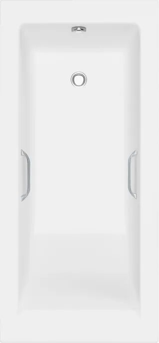 Ванна из литьевого мрамора Delice Diapason 175х70 см, пристенная с ручками хром