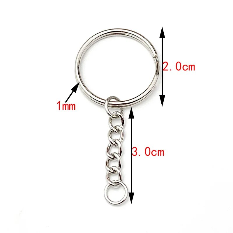 Ключница с цепочкой, 2.0см, 1мм, Key Chain 2.0-1