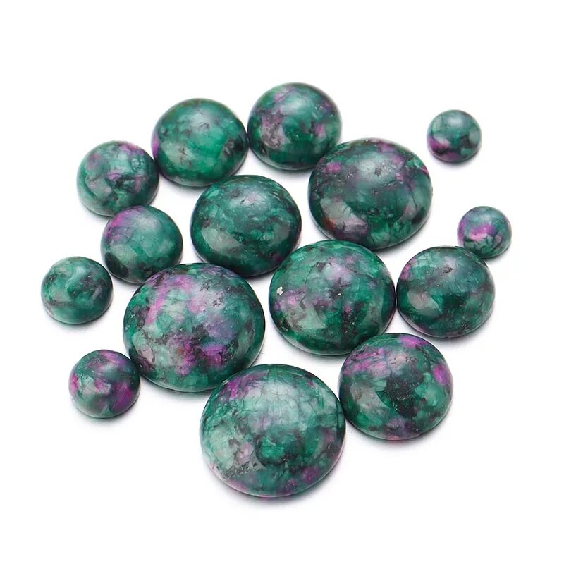 Кабошон аметист Linsoir Beads 4-25 мм Изумрудный, 8mm x 10pcs, Unakite 7321