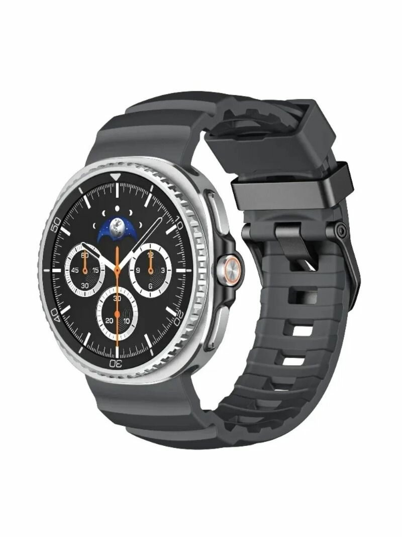 Ремень спортивный, для Samsung Galaxy Watch 8, силиконовый, чёрный, универсальный