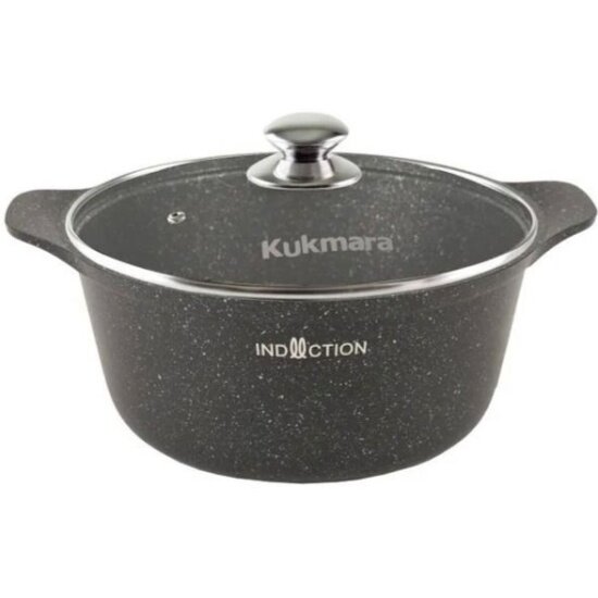 Кастрюля с крышкой Kukmara Marble Induction Темный мрамор, литая, 2,0л, индукция (кмти23а)