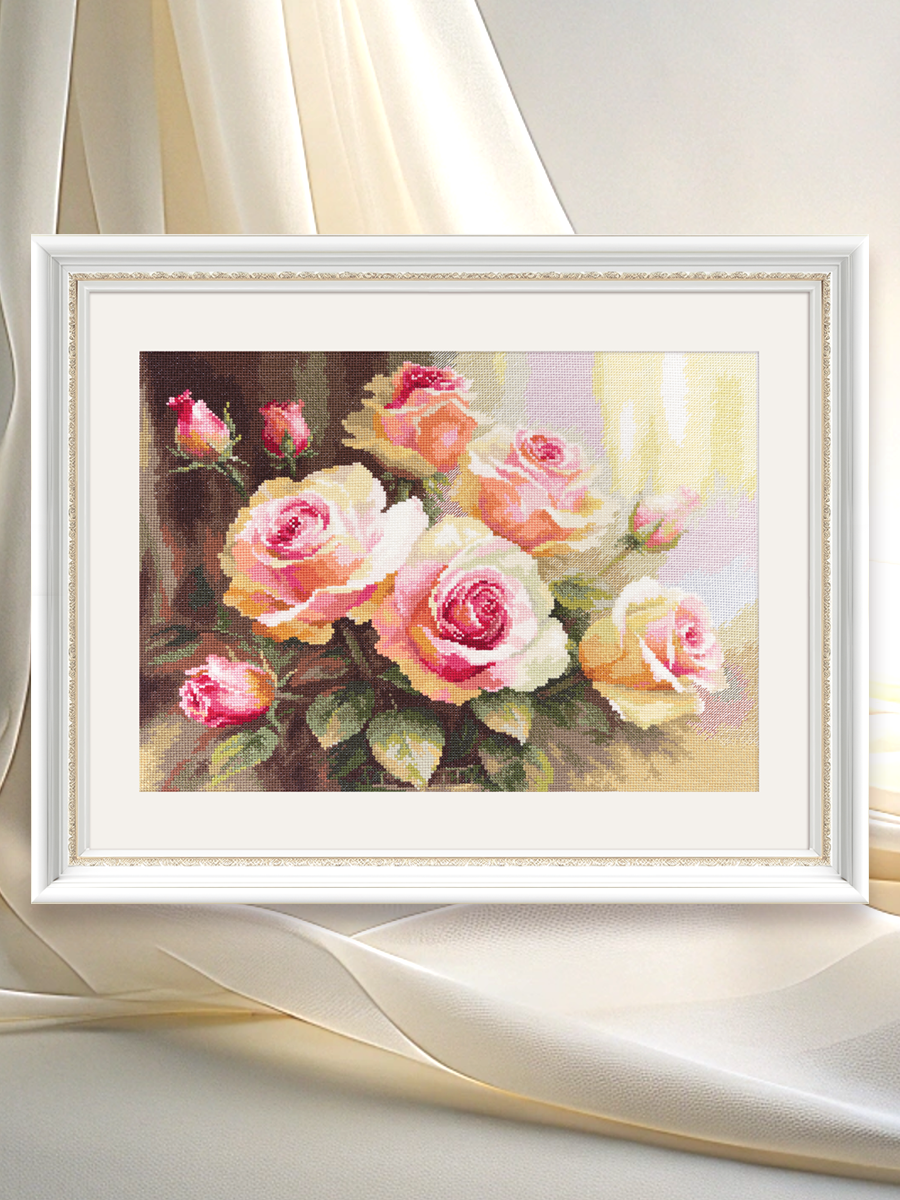 Набор для вышивания крестом Алиса "Розы в солнечном свете" 2-54, вышивка крестом 40х30 см