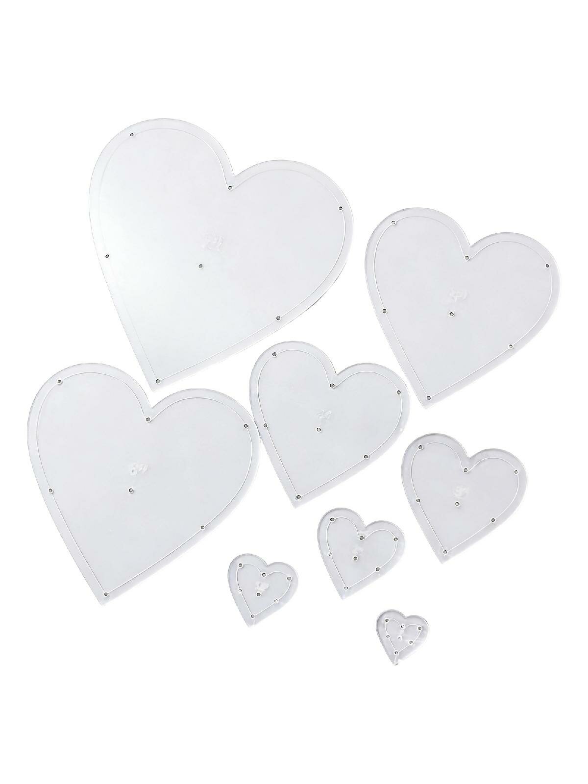 8шт Мультиупаковочных Акриловых Трафаретов В Виде Сердечек Для Детального Шитья По Лекалам