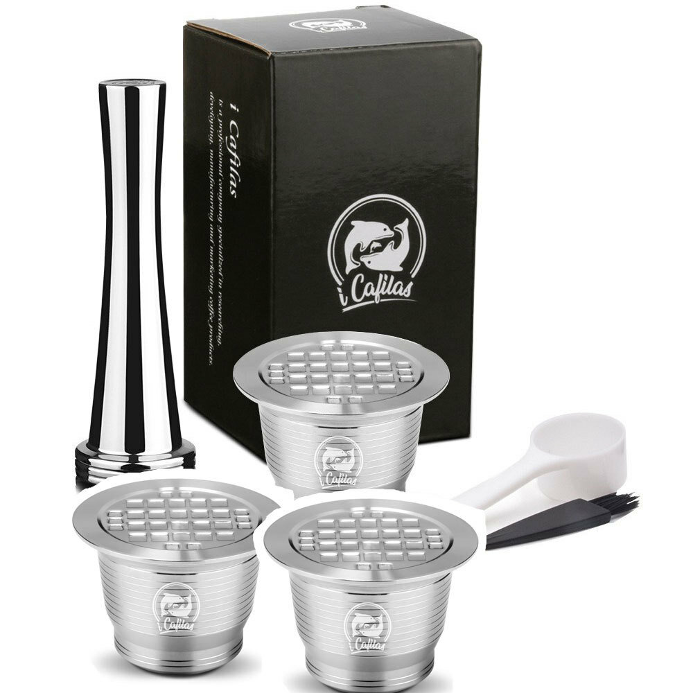 Набор для трамбовки iCafilas, капсула для кофе, многоразовая металлическая чашка, инструмент для наполнения твердым порошком