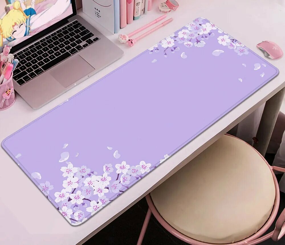 Cherry Blossom Коврик для мышки, XL, серый, серебристый