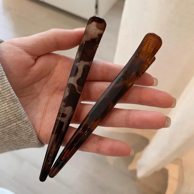 2 шт, большие леопардовые длинные акриловые заколки для волос для женщин, зажим в виде утконоса, заколки для волос с челкой, заколки для волос для девочек, сексуальные аксессуары для волос