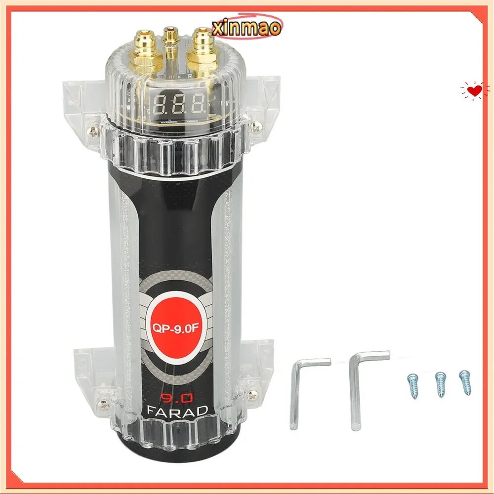 Цифровой конденсатор питания емкостью 9,0 Фарад, Высокоэффективный накопитель энергии, усиливающий конденсатор для автомобильной звуковой системы постоянного тока 12 В