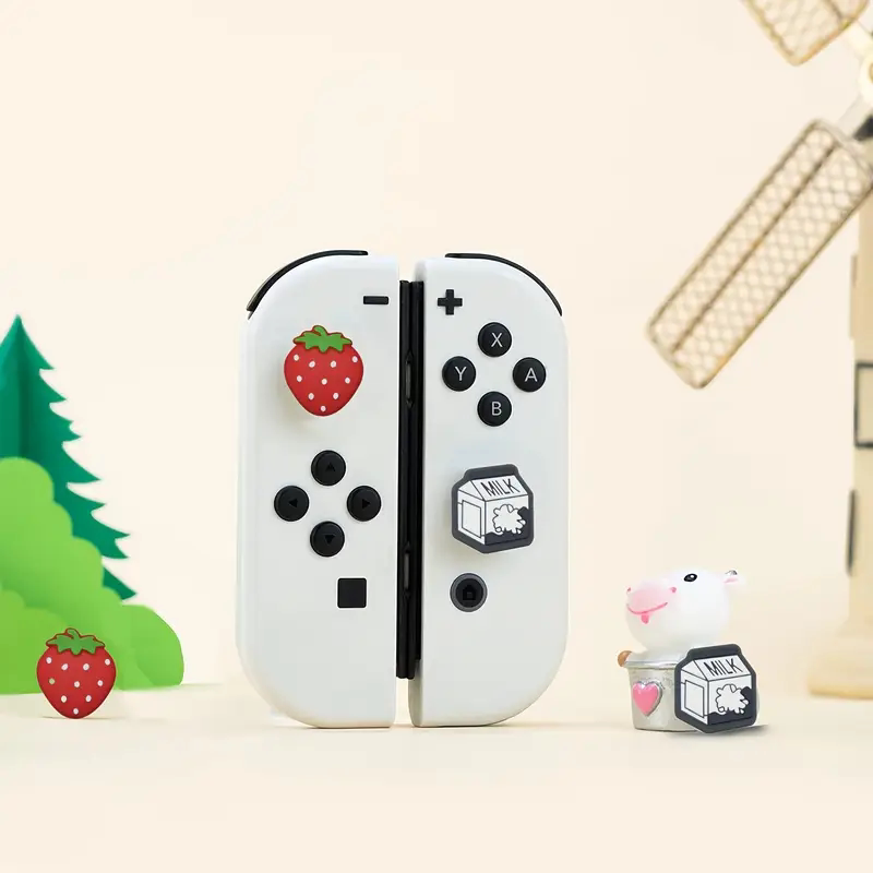 Заменяемые наклейки для контроллера Joy-Con Nintendo Switch, цвет клубничный, 2 шт. в упаковке, универсальные для