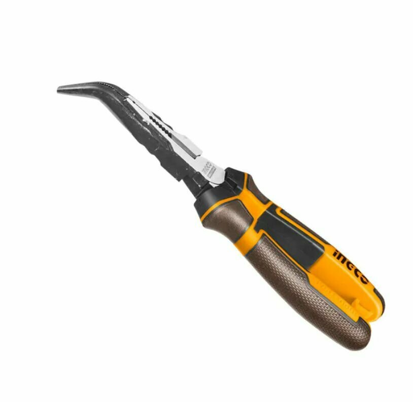 Длинногубцы INGCO Industrial изогнутые 160мм HHBNP28160