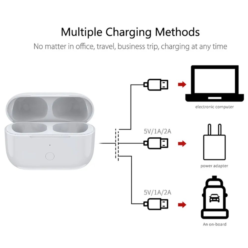 Зарядный чехол для AirPods Pro с беспроводной зарядкой и индикатором уровня заряда