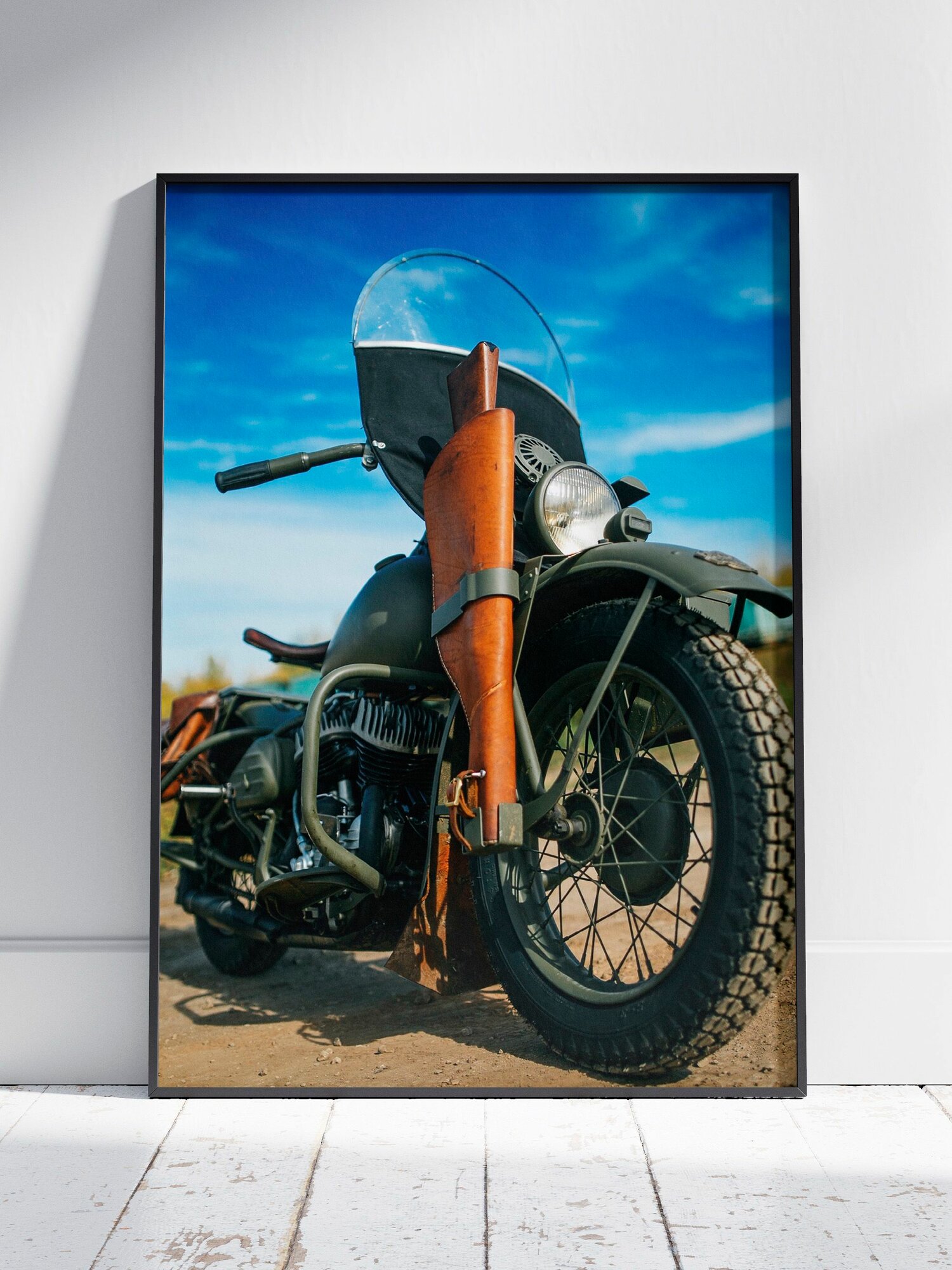 Плакат на стену для интерьера Авто и Мото (Харлей Дэвидсон WLA - Harley Davidson WLA) - Постер по транспорту формата A4 (21x30 см)