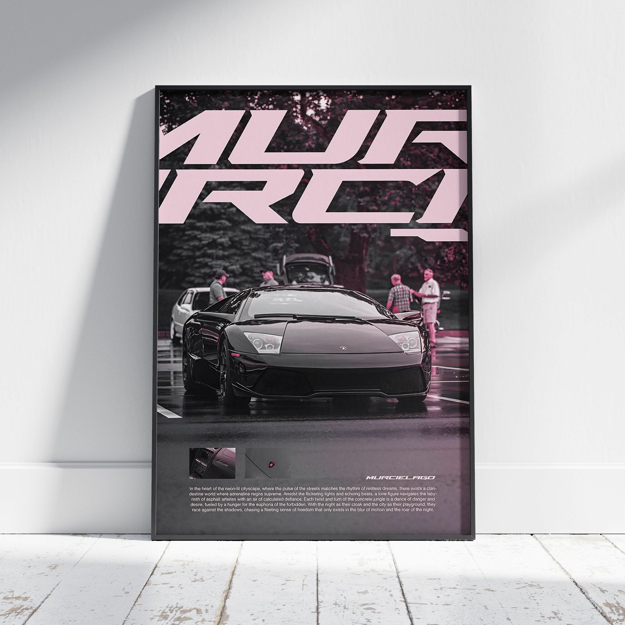 Плакат на стену для интерьера Спорткар (Lamborghini Murcielago 1) - Постер по спортивным гоночным машинам автомобилям формата А4 (21x30 см)