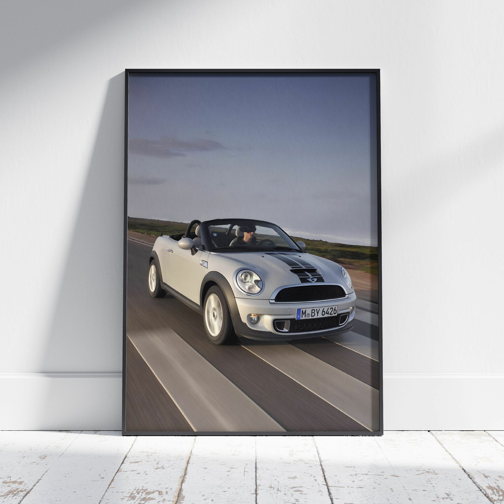 Плакат на стену для интерьера Кабриолет (Mini Roadster 4) - Постер по машинам родстерам с открытым верхом формата А4 (21x30 см)