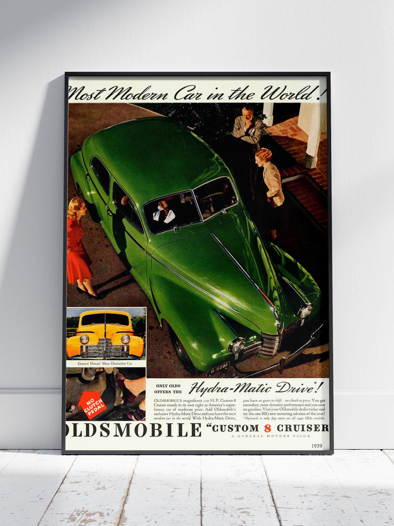 Плакат на стену для интерьера Авто и Мото (Олдсмобиль Кастом Крузер - Oldsmobile Custom Cruiser) - Постер по транспорту формата A4 (21x30 см)