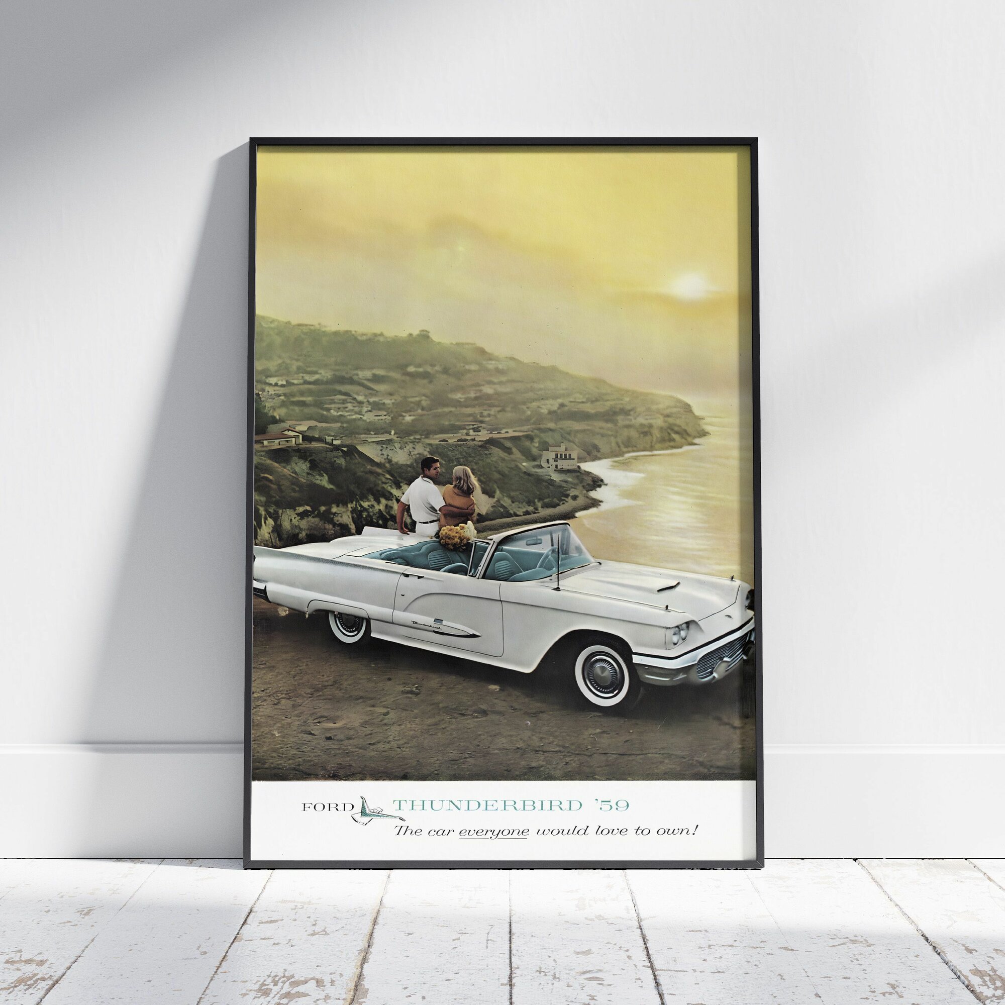 Плакат на стену для интерьера Лоурайдер (Ford Thunderbird 6) - Постер по тюнингованным автомобилям формата А4 (21x30 см)
