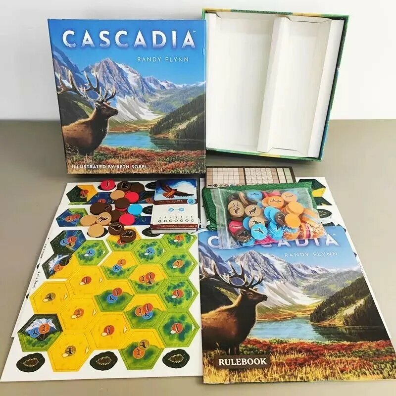 Cascadia Создай Экосистему Тихоокеанского Севера: Головоломка с Животными Настолка 1-4 игроков 45 мин