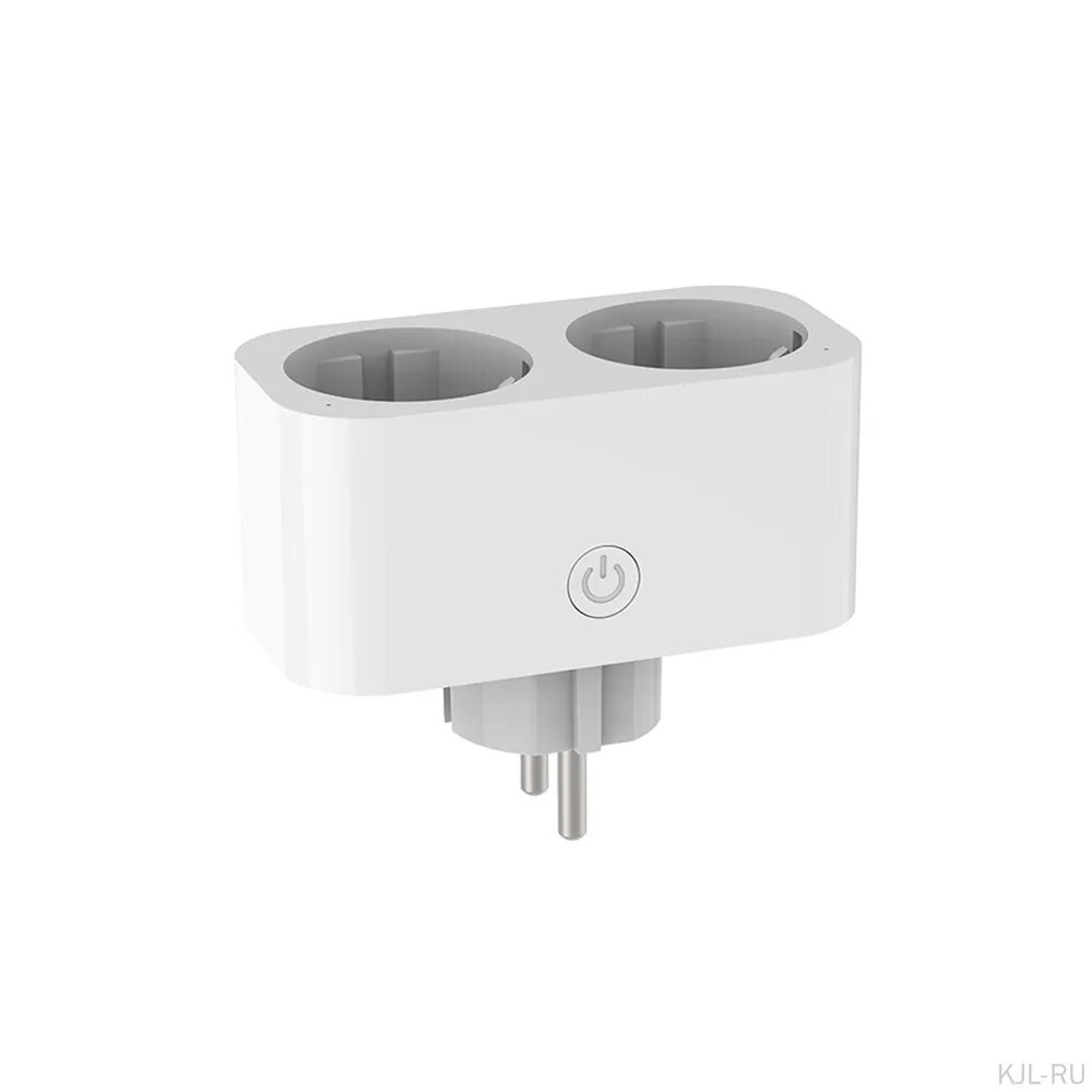 Умная розетка с дистанционным и голосовым управлением, таймером, двойной евроразъемом, совместимая с приложениями Смарт Лайф и Гугл Хоум