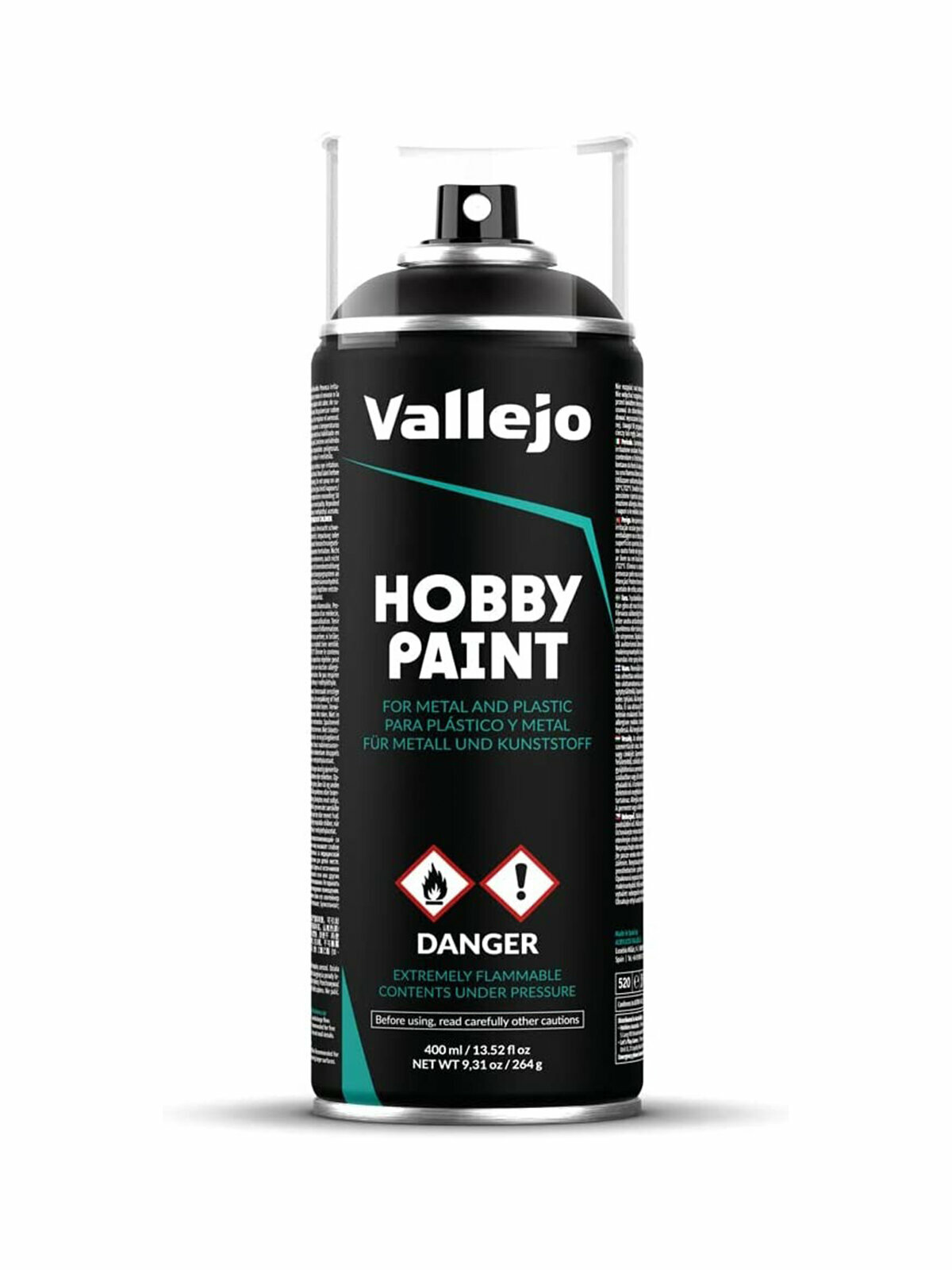Аэрозольная грунтовка Vallejo серии Aerosol - Black 28012, 400 мл