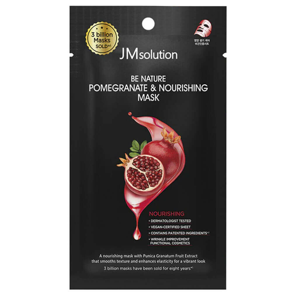 JM SOLUTION BE NATURE POMEGRANATE & NOURISHING MASK Тканевая маска с экстрактом граната 24мл