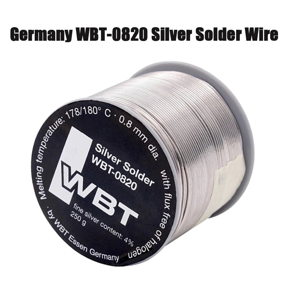Припой WBT-0820, 0.8 мм, 100 м, серебряный, Германия