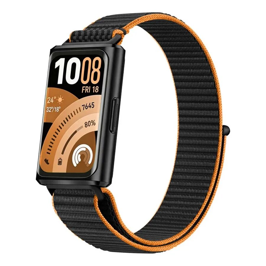 Ремешок Huawei Band 11 Pro черный оранжевый нейлоновый