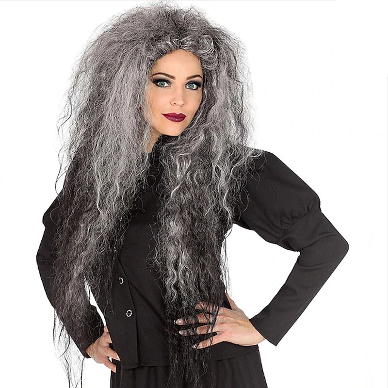 Серый длинный парик для Хэллоуина Hairjoy