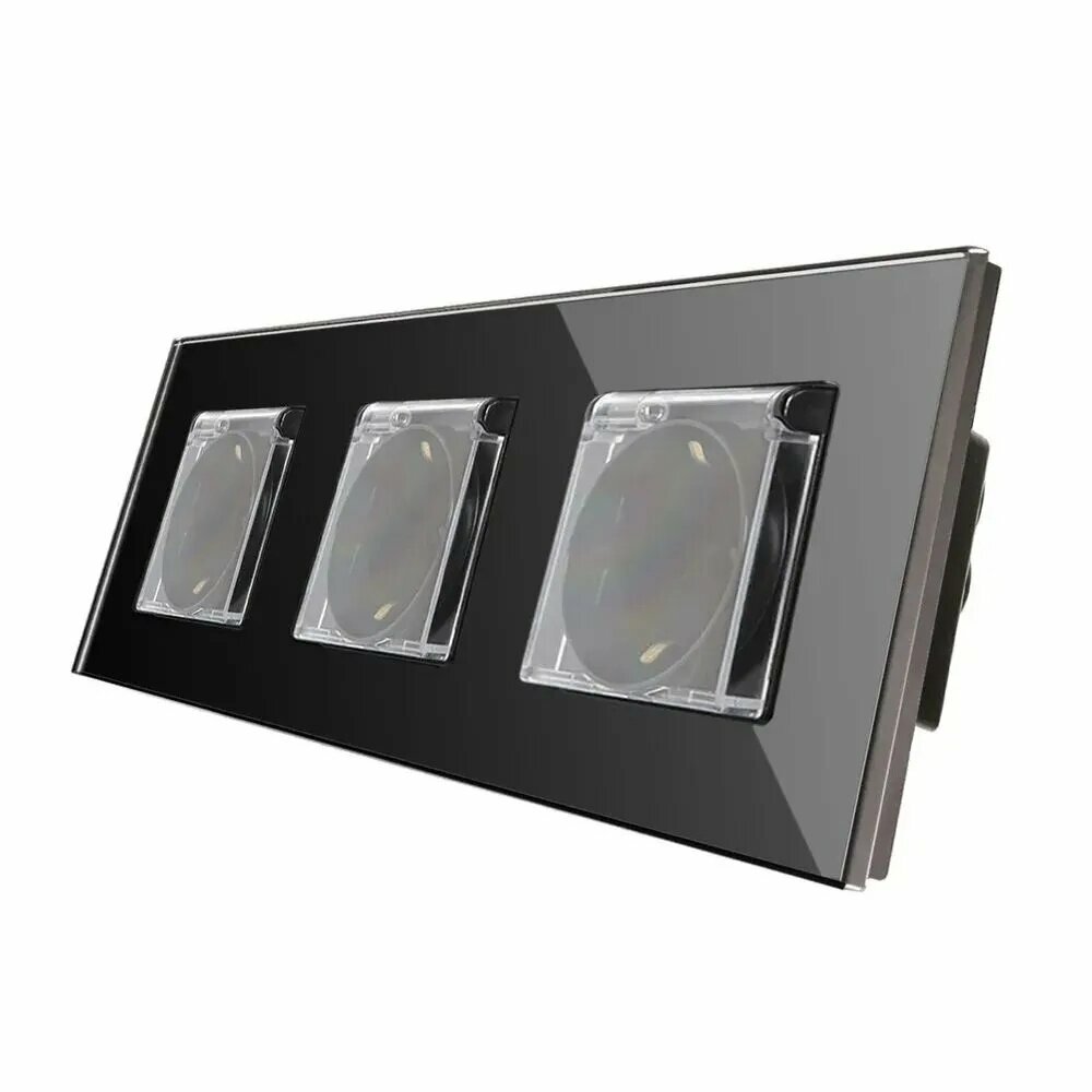 Розетка с водонепроницаемой крышкой, встроенная в стекло 16a, черная водонепроницаемая розетка 3шт
