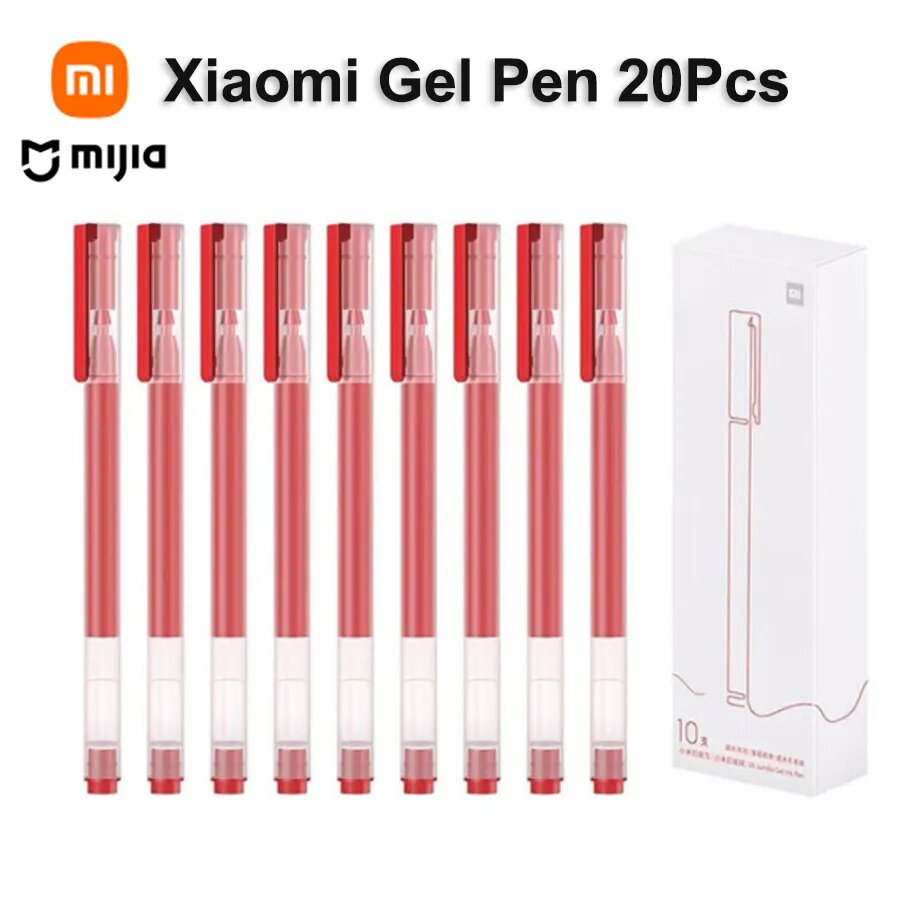 Redmi Набор ручек Гелевая, цвет: Красный, 20 шт.