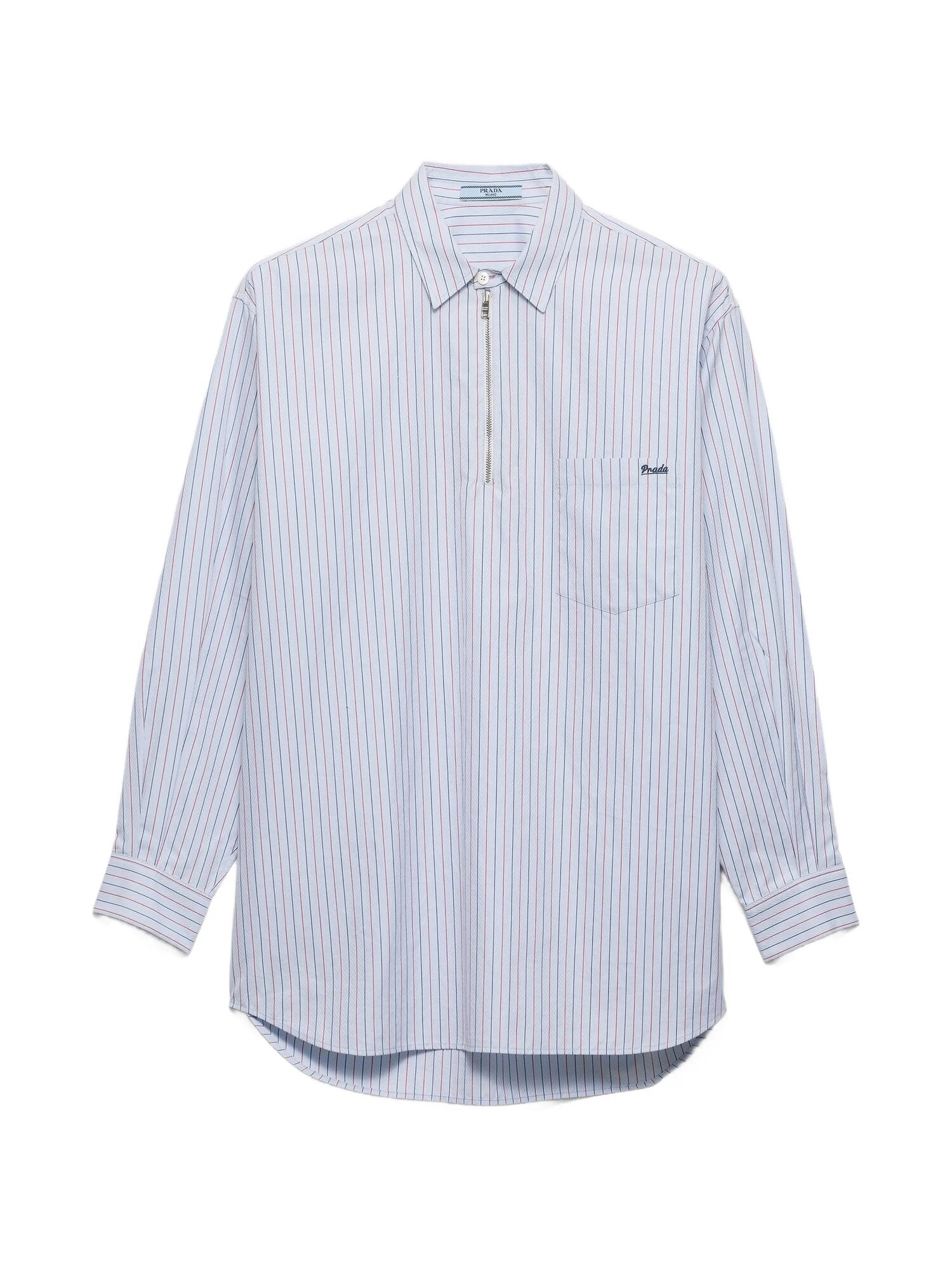 Рубашка Striped cotton shirt with half-zipper