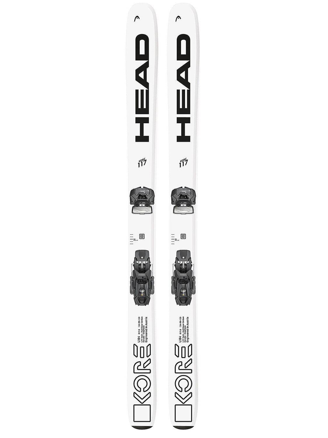 Горные лыжи с креплениями Head Kore 117 + ATTACK 14 GW 24/25 , для мужчин , Белый