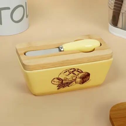 Масленка с ножом для масла, элегантное решение для сервировки масла, которое добавит утонченности вашему столу и станет стильным элементом декора.