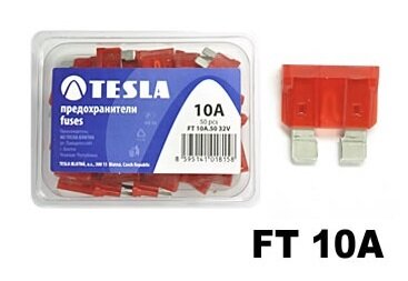 Предохранитель плоский Tesla FT10A 10А 50шт