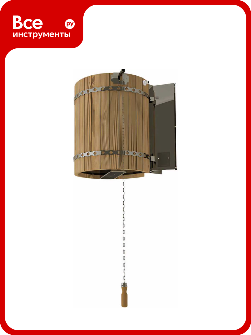 Обливное устройство для бани VVD Ливень деревянное обрамление термо, 50 л 1126