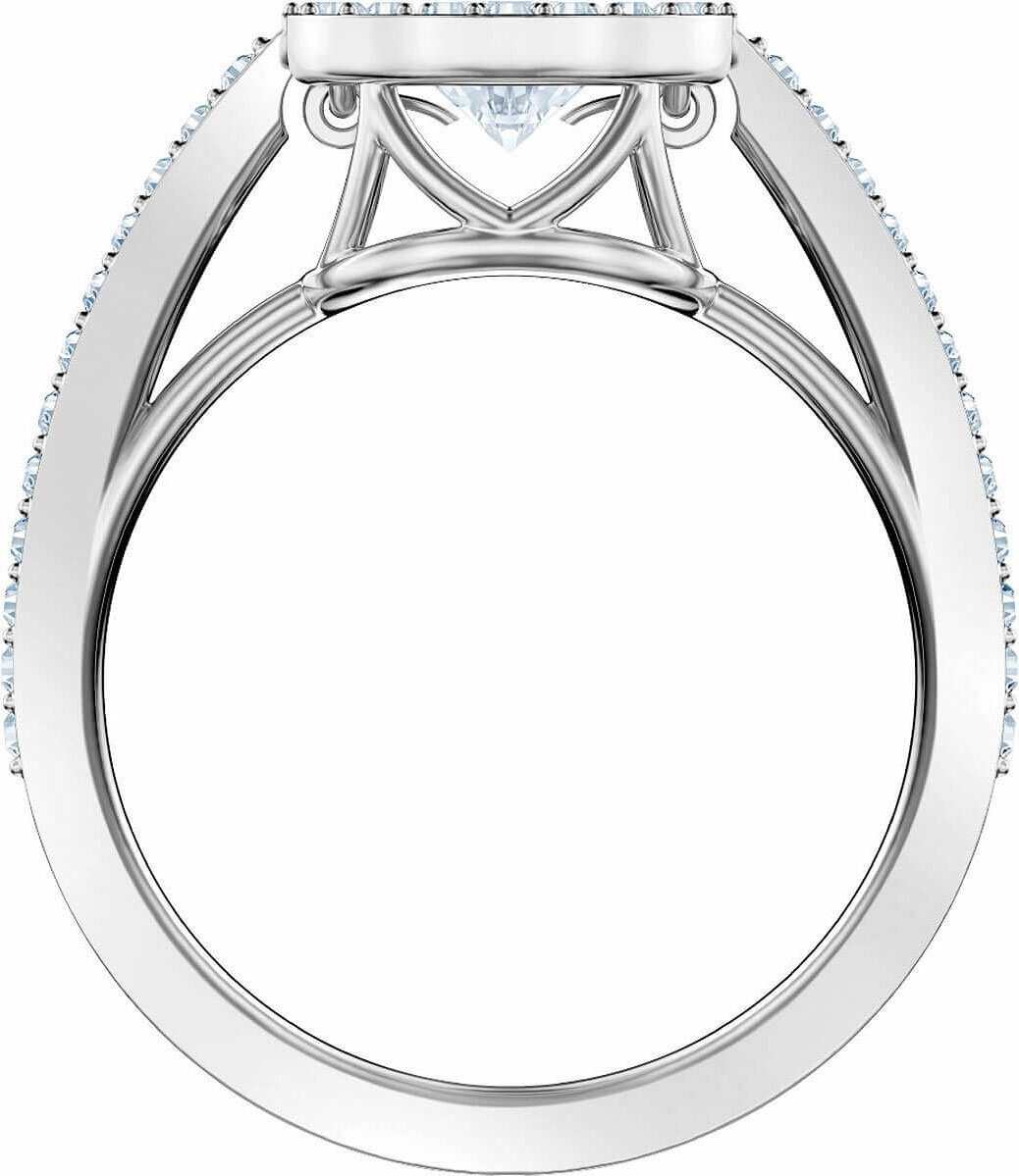 Кольцо помолвочное SWAROVSKI, кристаллы Swarovski, размер 18.5, серый — фото 1