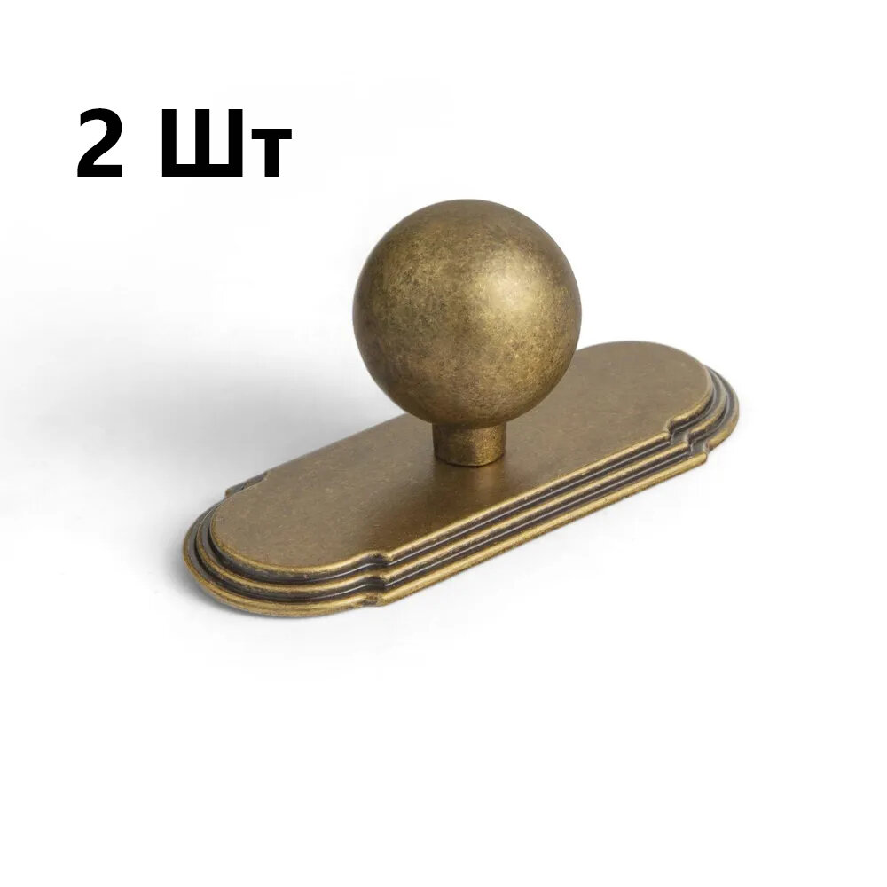 Мебельные ручки 2 шт с винтом 25 мм Goo-Ki — латунно-цинкового сплава, антик-латунь и матовый чёрный для ящиков